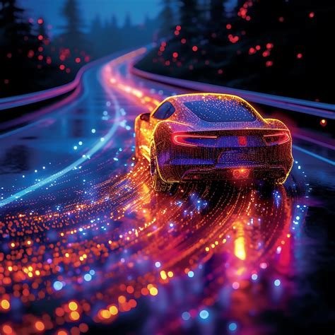 Abstract Visualization Of Ai Algorithms In Autonomous Vehicles