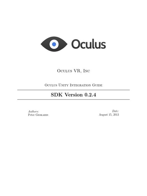 oculus unity integration guide pdf rendering computer graphics