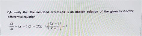 solved q4 verify that the indicated expression is an