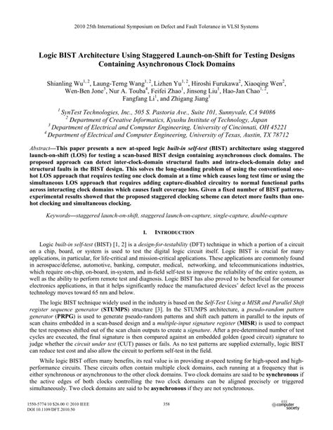 Pdf Logic Bist Architecture Using Staggered Launch On Shift For
