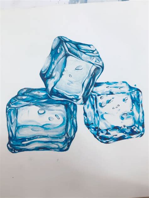 얼음 개체묘사 질감 그림 물 예술