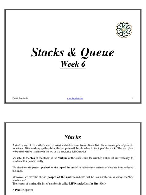 Stacks And Queues Pdf Queue Abstract Data Type Pointer Computer Programming