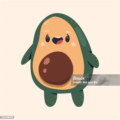 배경에 고립 귀여운 아보카도 벡터 만화 캐릭터 일러스트 감정에 대한 스톡 벡터 아트 및 기타 이미지 감정 건강한 식생활 과일 Istock