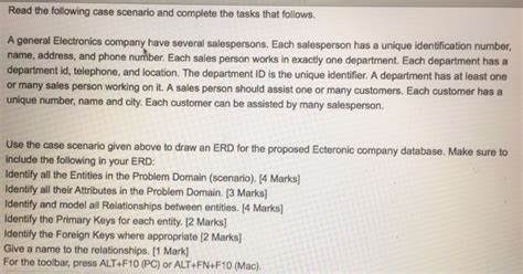 solved read the following case scenario and complete the