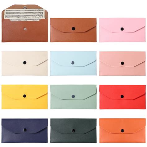 12 Pcs Cash Envelope Wallets Cash Wallet Envelopes Pu Leather