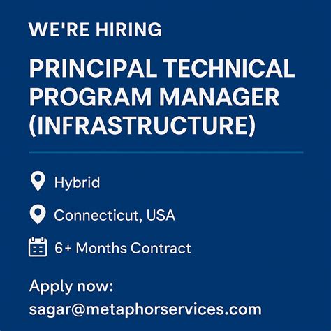 🚀 We Are Hiring Principal Technical Program Manager Infrastructure