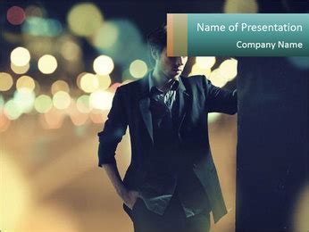 Attractive Casual Man Portrait PowerPoint Template Backgrounds Google Slides ID