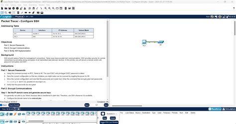 136 Packet Tracer Ssh Configuration Secure Remote Access On A