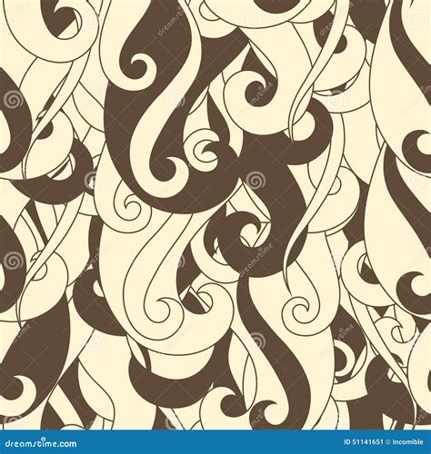 Seamless Pattern Hair Curls And Waves Stock Vector Illustration Of Background Design