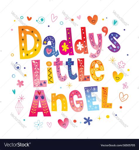 Daddys Little Angel Royalty Free Vector Image Vectorstock