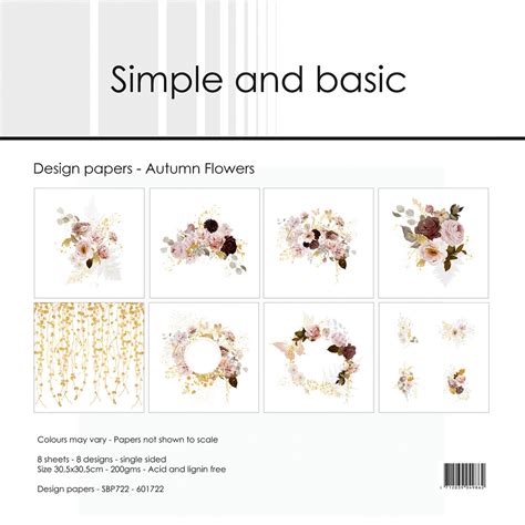 Autumn Flowers 12x12 Inch Paper Pack Sbp722 Craftlines Bv