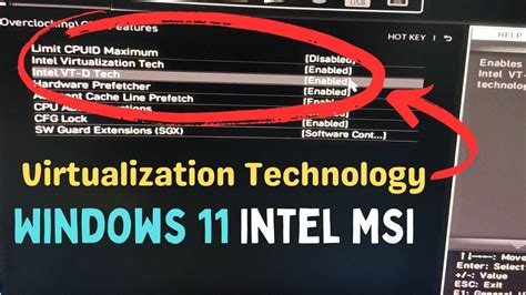 Tutorial Cara Mengaktifkan Virtualization Technology Windows 11 Msi Intel Youtube