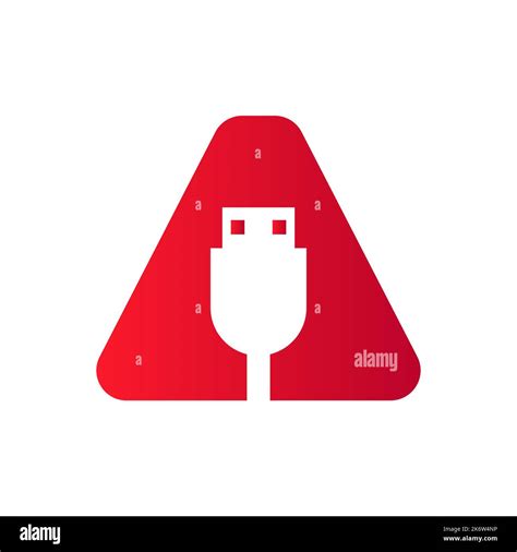 Initial Letter A USB Symbol Design Computer Connection USB Cable Icon