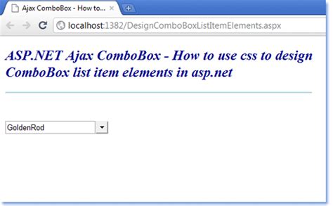 Dot Net Examples How To Use Css To Design Combobox List Item Elements