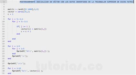 Arrays Matlab Vector Triangular Superior Invertida