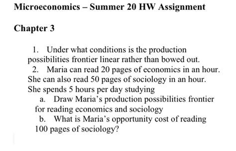 Solved Microeconomics Summer 20 Hw Assignment Chapter 3 1