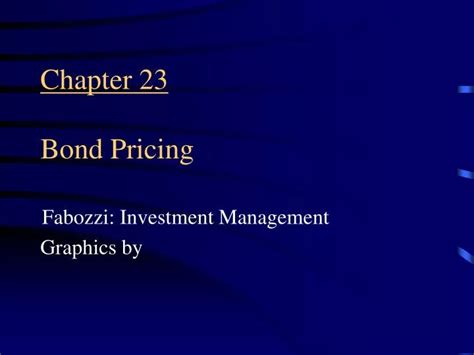 PPT Chapter 23 Bond Pricing PowerPoint Presentation Free Download ID 2692484