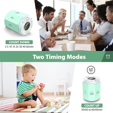 Pomodoro Timer 8 Sides Visual Magnetic Timer Digital Cube Flip Timer