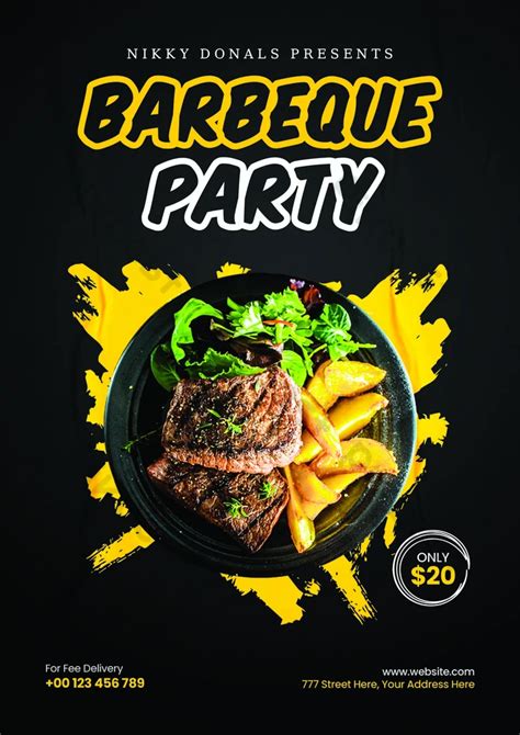 바베큐 파티 전단지 템플릿 Png Psd 무료 다운로드 Pikbest