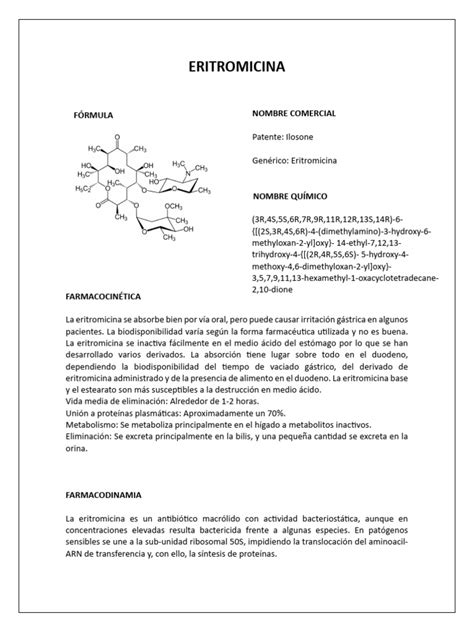 Eritromicina Pdf Farmacología Drogas