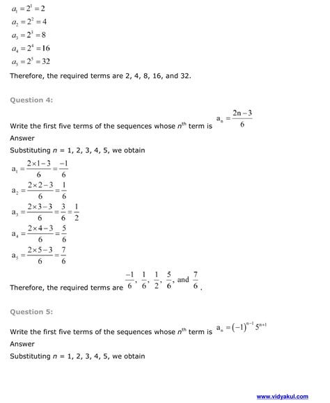 Class Th Math Sequences And Series NCERT Solution CBSE