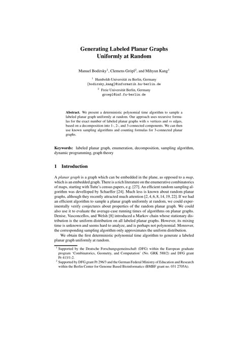 pdf generating labeled planar graphs uniformly at random