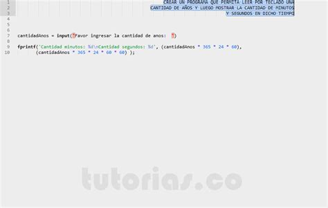 operadores matLab cantidad de minutos y segundos en años Tutorias co