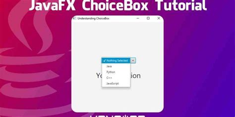 How To Use The Choicebox In Javafx 100 Perfect Tutorial
