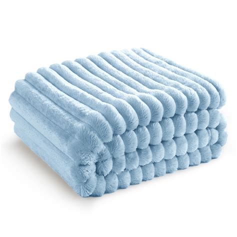 Bedsure Blue Fleece Blanket For Couch Super Soft Cozy Blankets For Women Cute