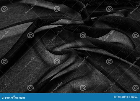 Texture Background Pattern Black Transparent Fabric Stock Image Image Of Chiffon Rippled