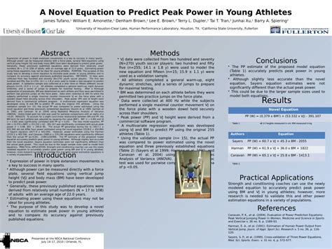 Pdf A Novel Equation To Estimate Peak Power In Young Athletes
