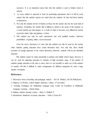 Science laboratory assignment rajalekshmi | PDF