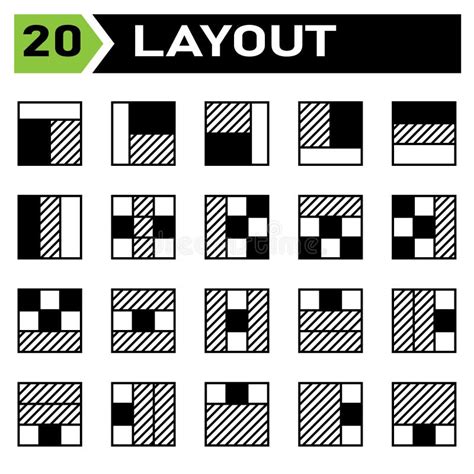 layout icon set include layout grid dashboard interface user