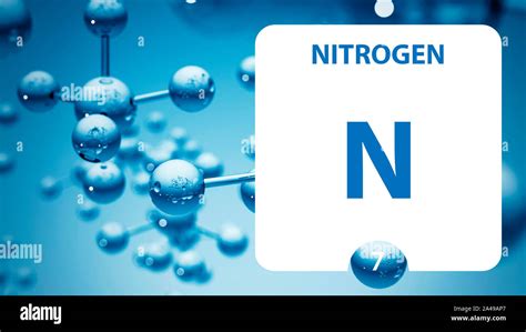 Nitrogen N Chemical Element Sign 3d Rendering Isolated On White Background Nitrogen Chemical