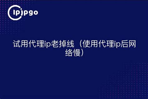 试用代理ip老掉线（使用代理ip后网络慢） ipipgo