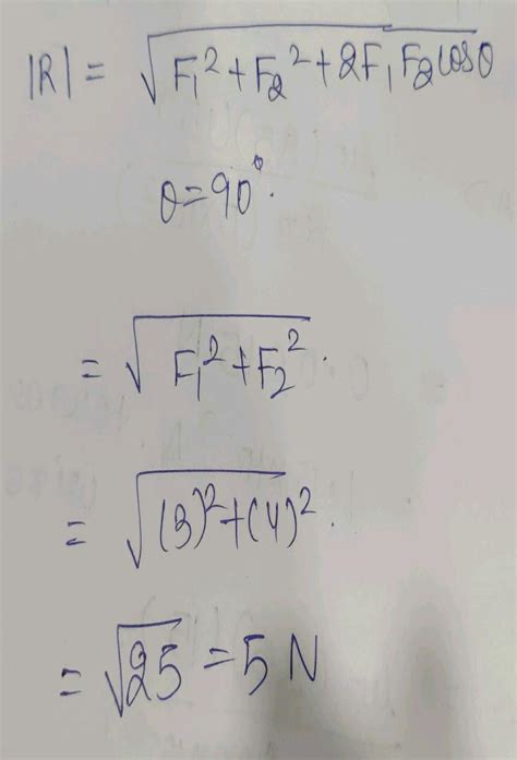 1 Two Forces Acting On A Particle Are Perpendicular To Each Other And