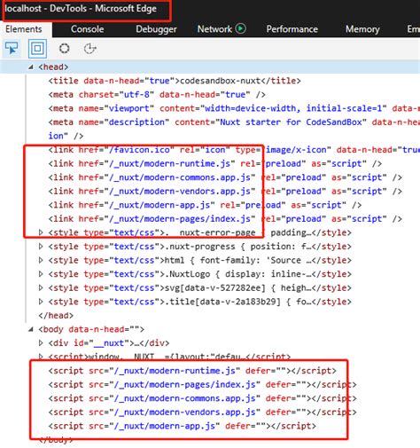 Nuxt 231 Modern Build Issues On Ie11edge · Issue 4432 · Nuxtnuxt