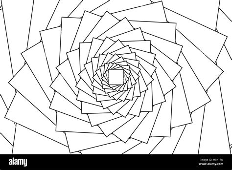 Rotating Concentric Squares Square Optical Illusion Pattern Black And White Geometric
