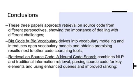 Retrieval On Source Code A Monograph Presentation Pdf Search