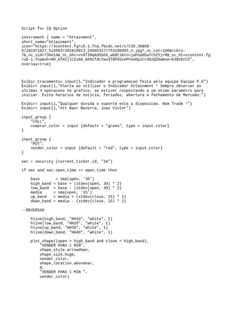 Script For Iq Option Attainment Pdf