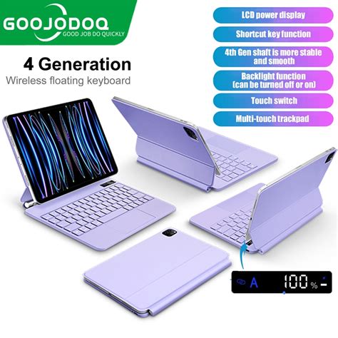 Goojodoq Magic Keyboard Case For Pro 11 Air 5 Air 4 10 9 Backlight Lcd Display Keyboard Smart