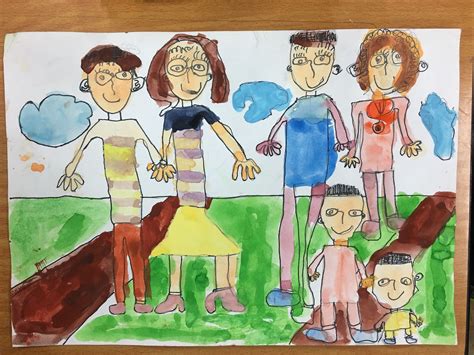 우리가족 그리기 과정샷 미술 레슨 미술 교육 1학년