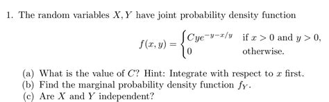 Probability Determining Independence Of Two Random Variables From