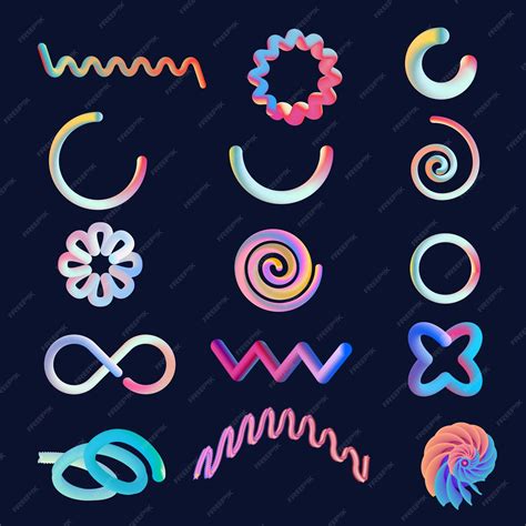 premium vector abstract 3d gradient elements graphic