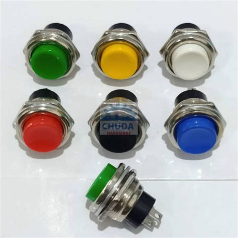 สวิทช์ ปุ่มกด รีเซ็ต กดติด ปล่อยดับ No Lock Reset Switch Push Button Switch 2 ขา 16mm Ds 212 1
