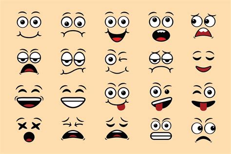 Cartoon Face Expressions Vector Art Icons And Graphics For Free Download
