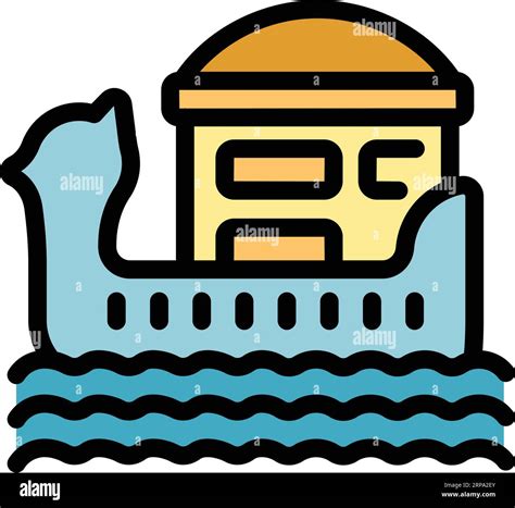 Cambodia Boat Icon Outline Vector Art Building Country City Color Flat Stock Vector Image