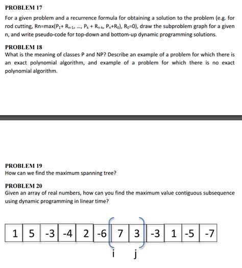 Solved For A Given Problem And A Recurrence Formula For