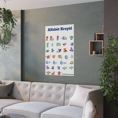 Haitian Creole Alphabet Satin Posters 210gsm Teachers Education