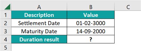 DURATION Excel Function Formula Example How To Use